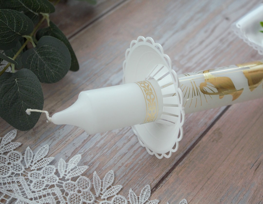 Drip Cap for Candle Protection Drip Guard White Plastic Wax Catcher ...