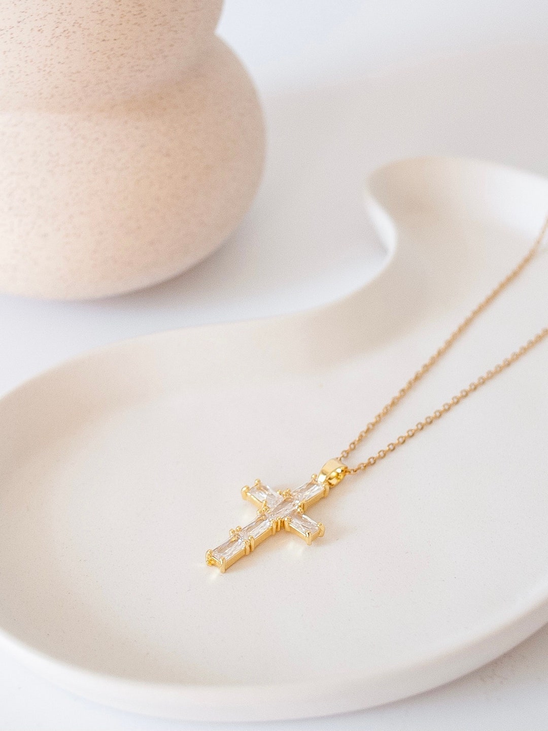 Christian Crucifix Necklace Jesus Christ Gold Diamond Jewelry Pendent ...