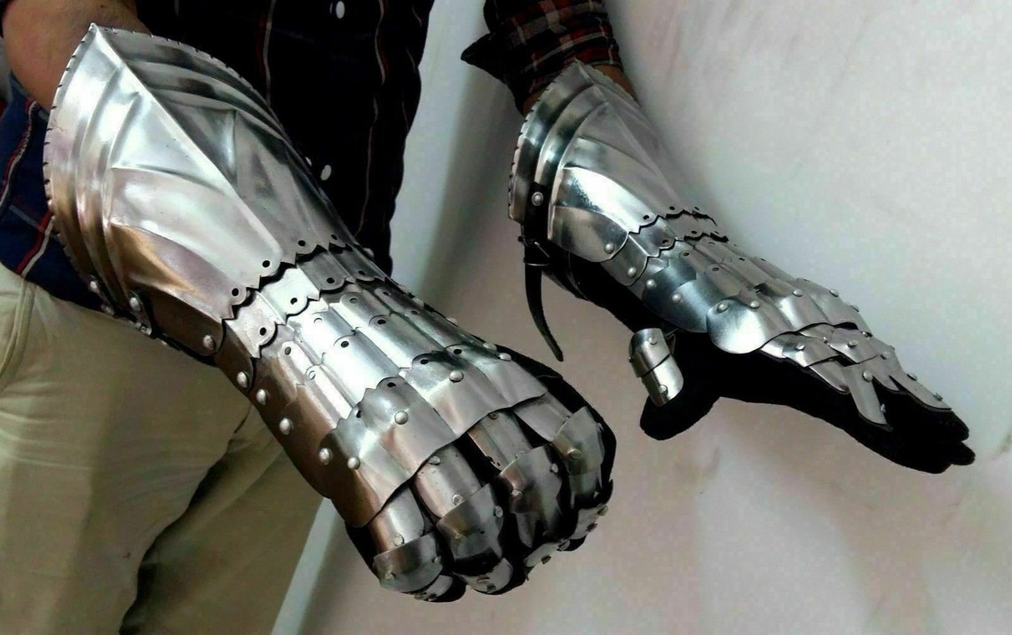 Medieval Steel Gauntlet Gloves Knight Pair of Crusader Armor - Etsy