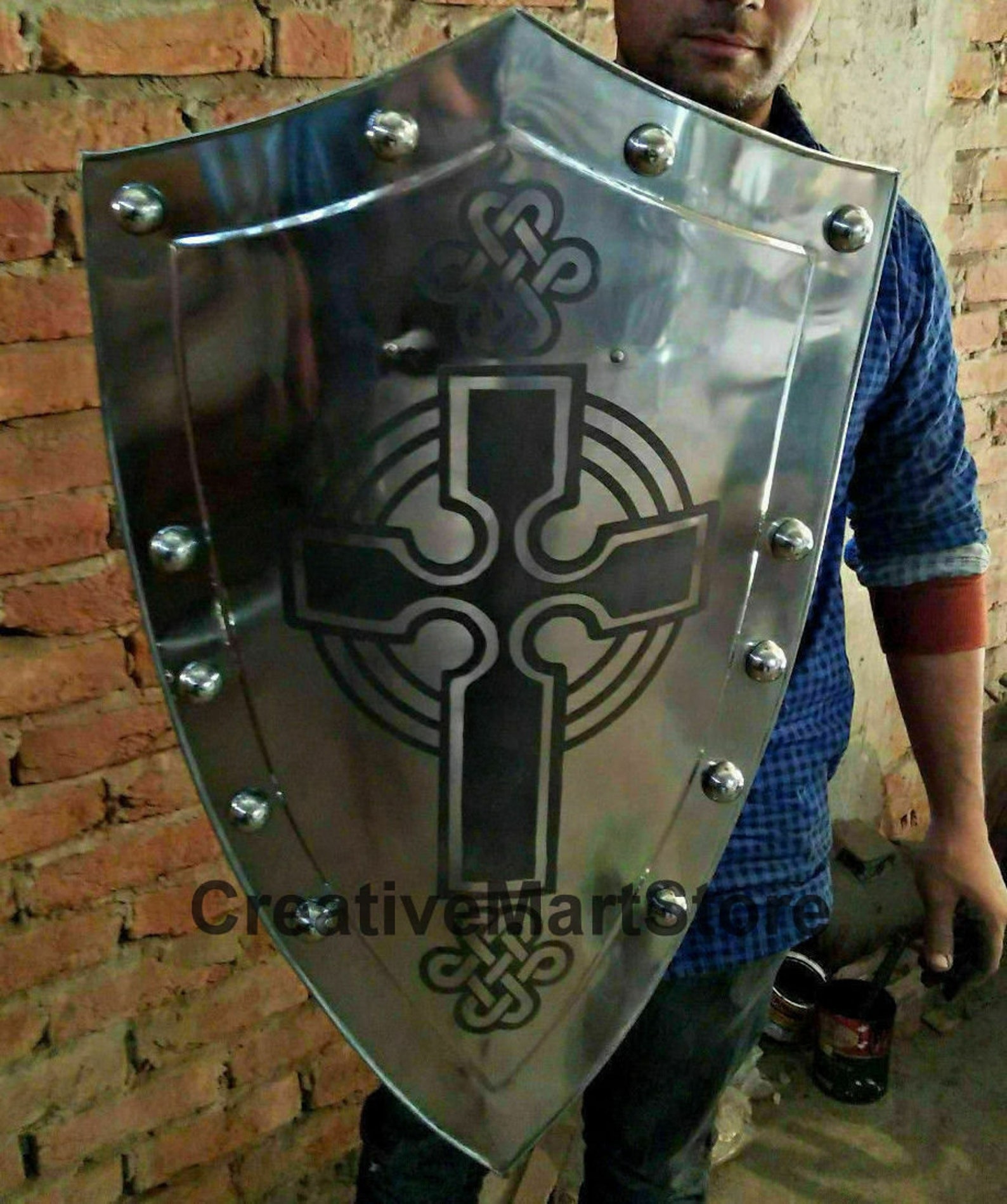 Medieval Armor Shield Templar Knight Replica Steel 18G - Etsy