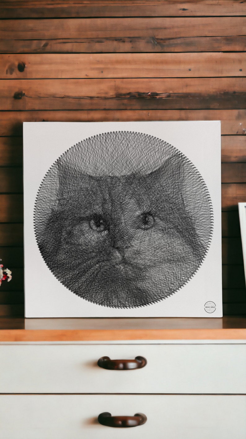 Pet Portrait String Art Template Custom Handmade Unique Personalized ...