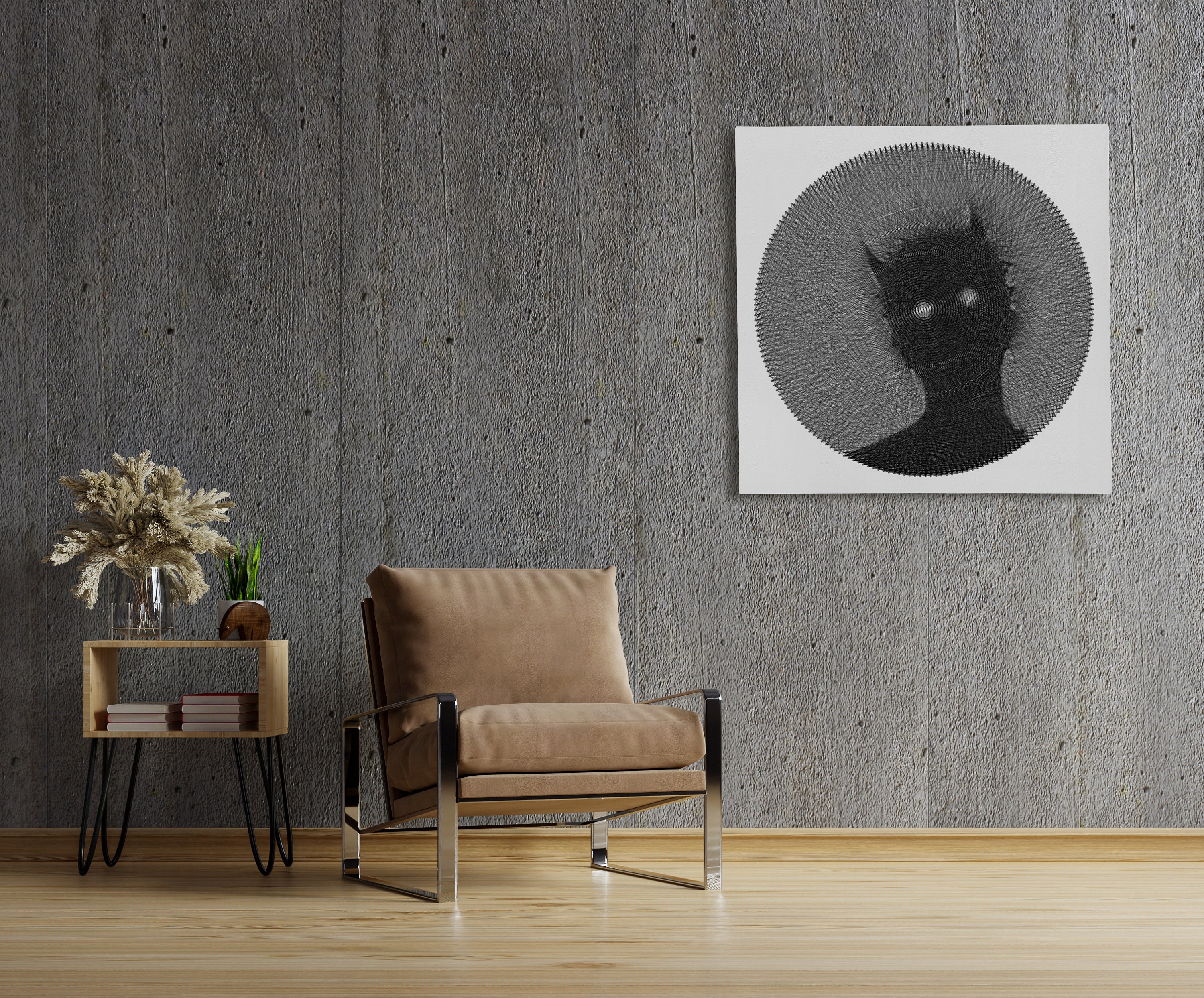 Demon String Art Handmade Scary Horror Dark Devil Art Thread Art Wall ...