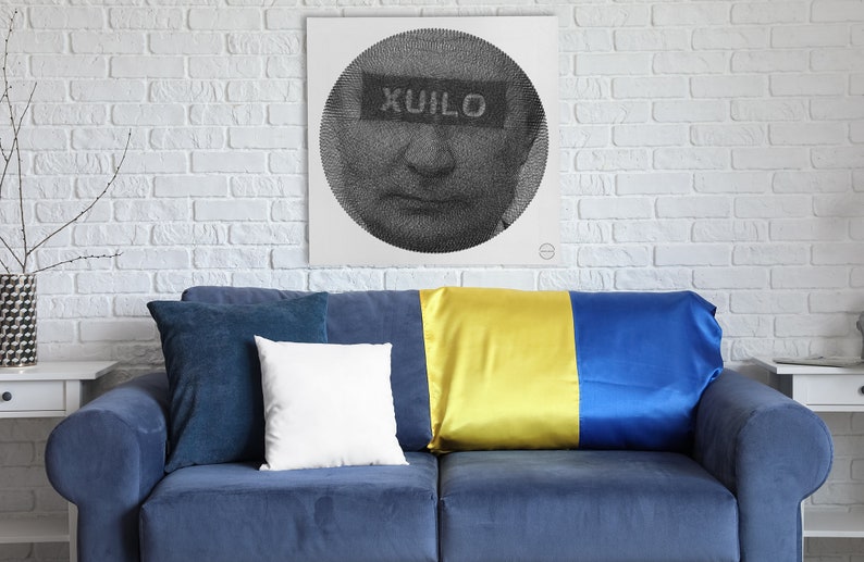 String Art Handmade Putin Huilo Portrait Slava Ukraine Thread Art Wall ...