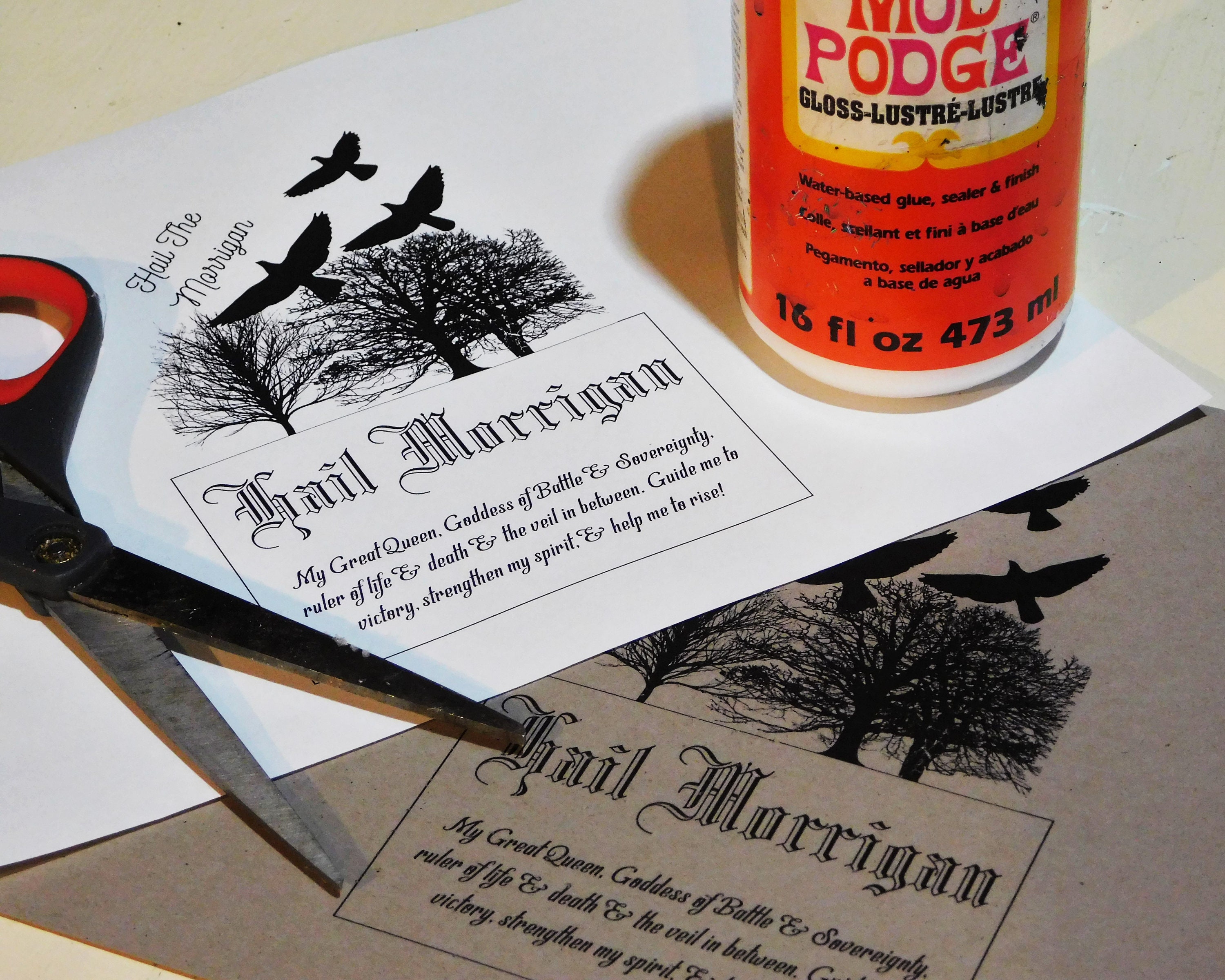 GODDESS MORRIGAN Printable Prayer Candle Label, 7 Day Candle Label ...