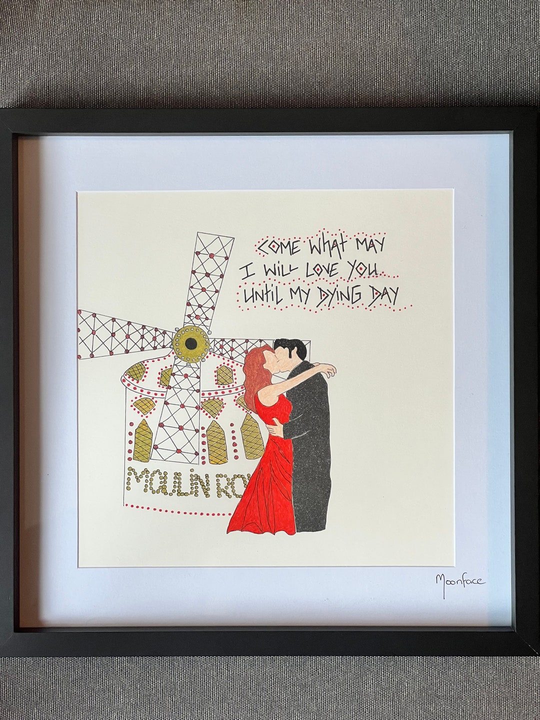 Moulin Rouge film Hand Drawn Artwork With Handwritten Lyrics From the ...