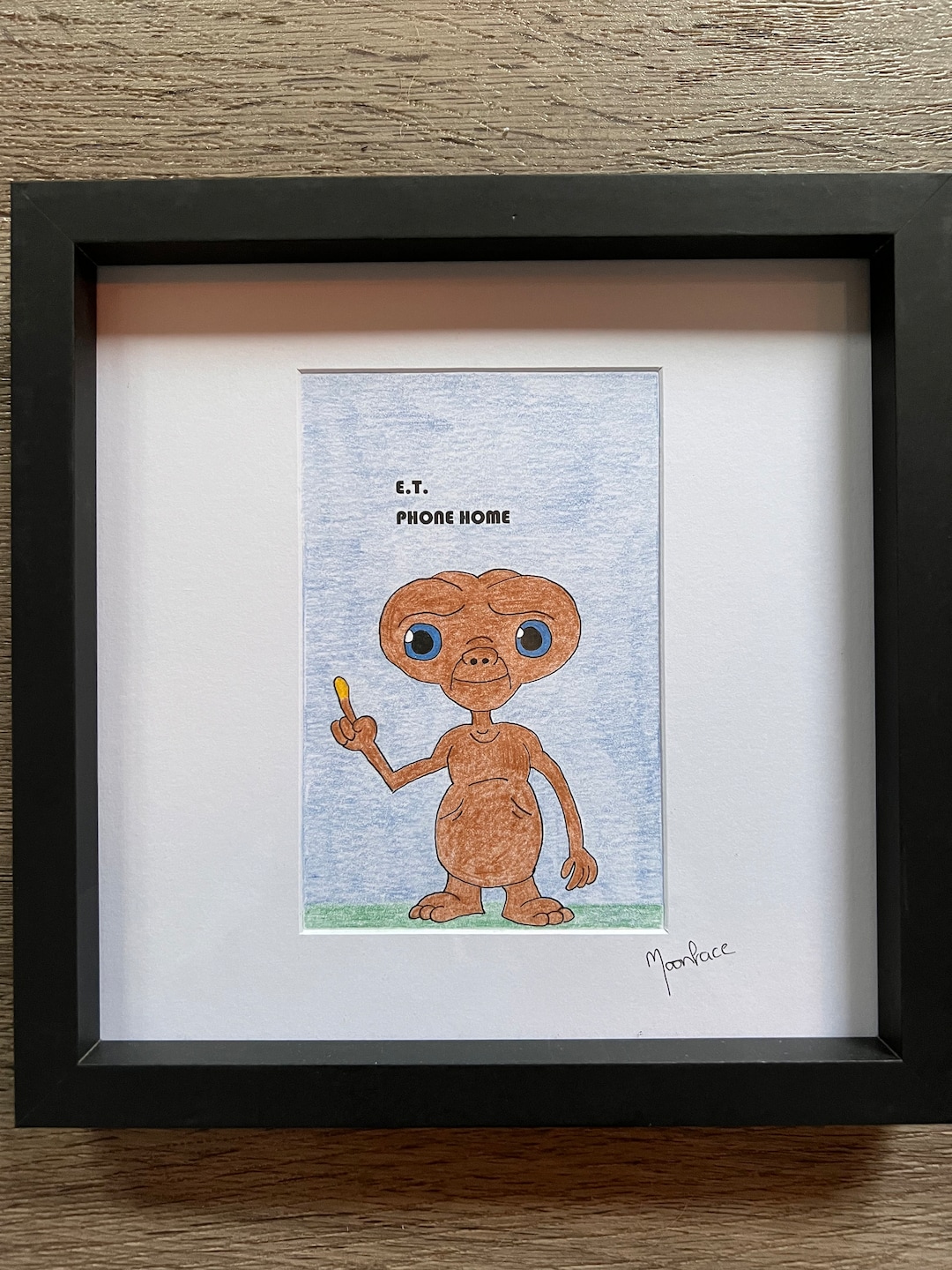 E.T. the Extra Terrestrial Hand Drawn Original Framed Artwork With ...