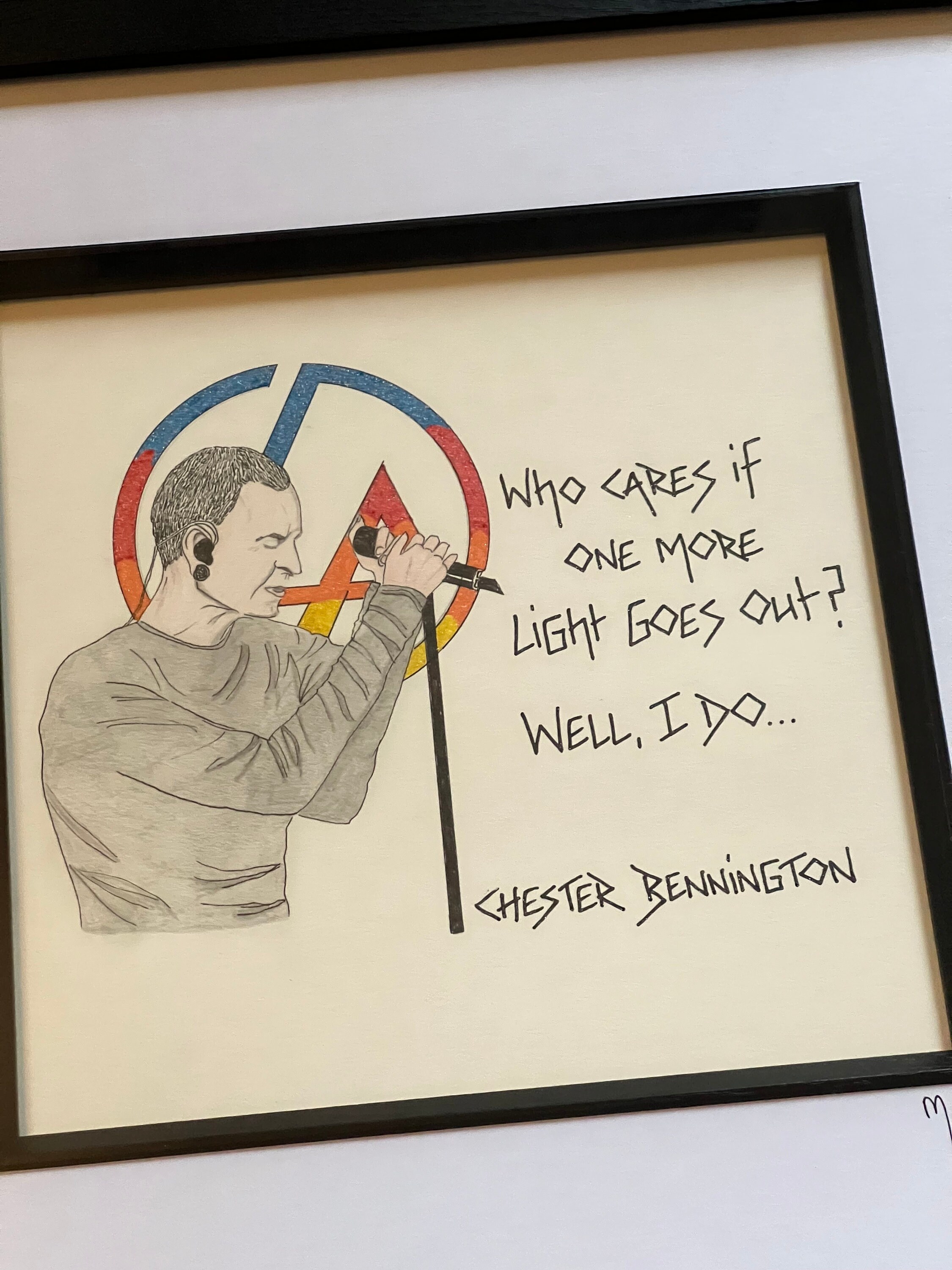 Chester Hand Drawn Original Framed Artwork With Lyrics From ‘one More ...