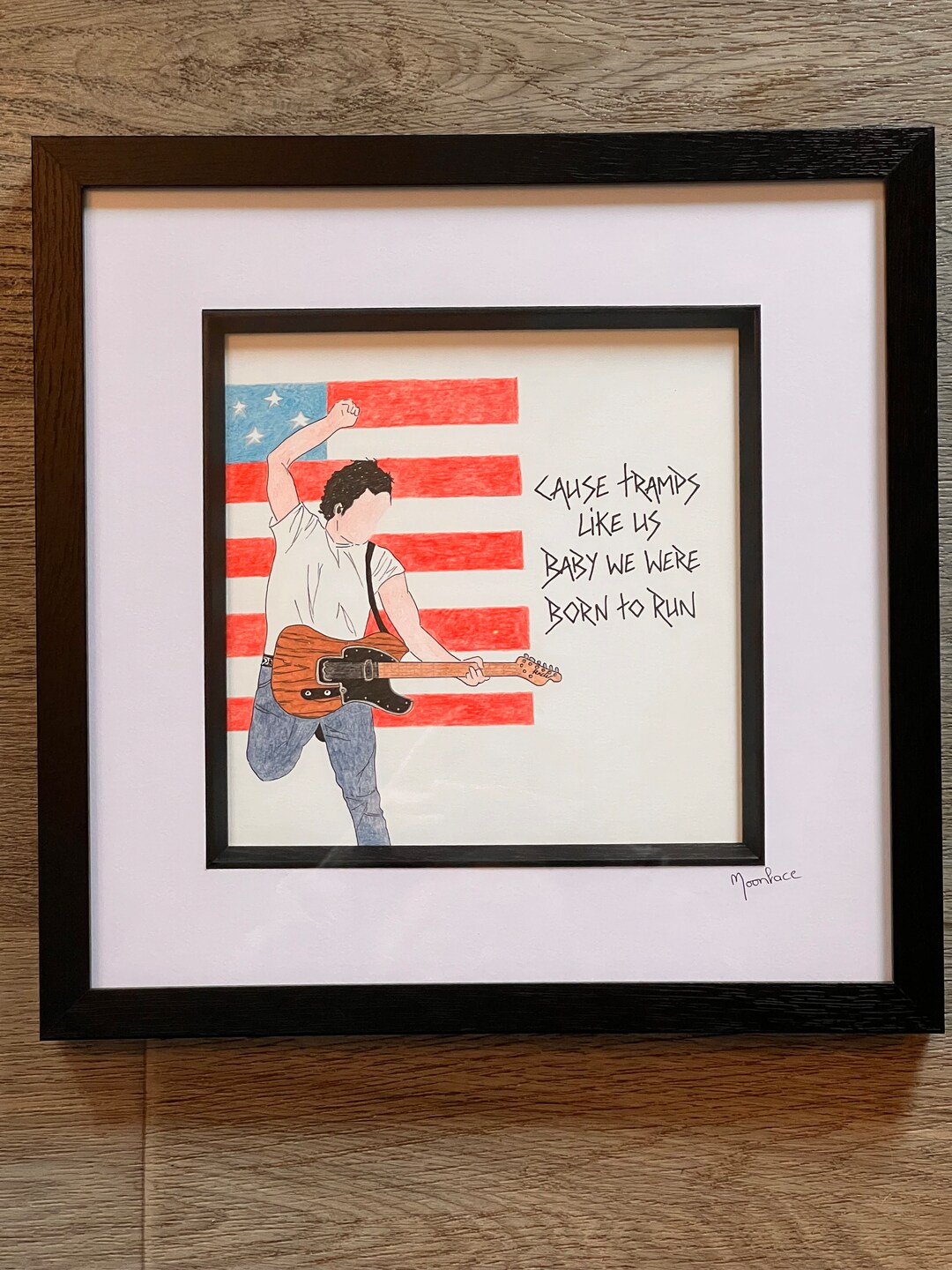 Bruce Springsteen Hand Drawn With Handwritten Lyrics From Born to Run ...