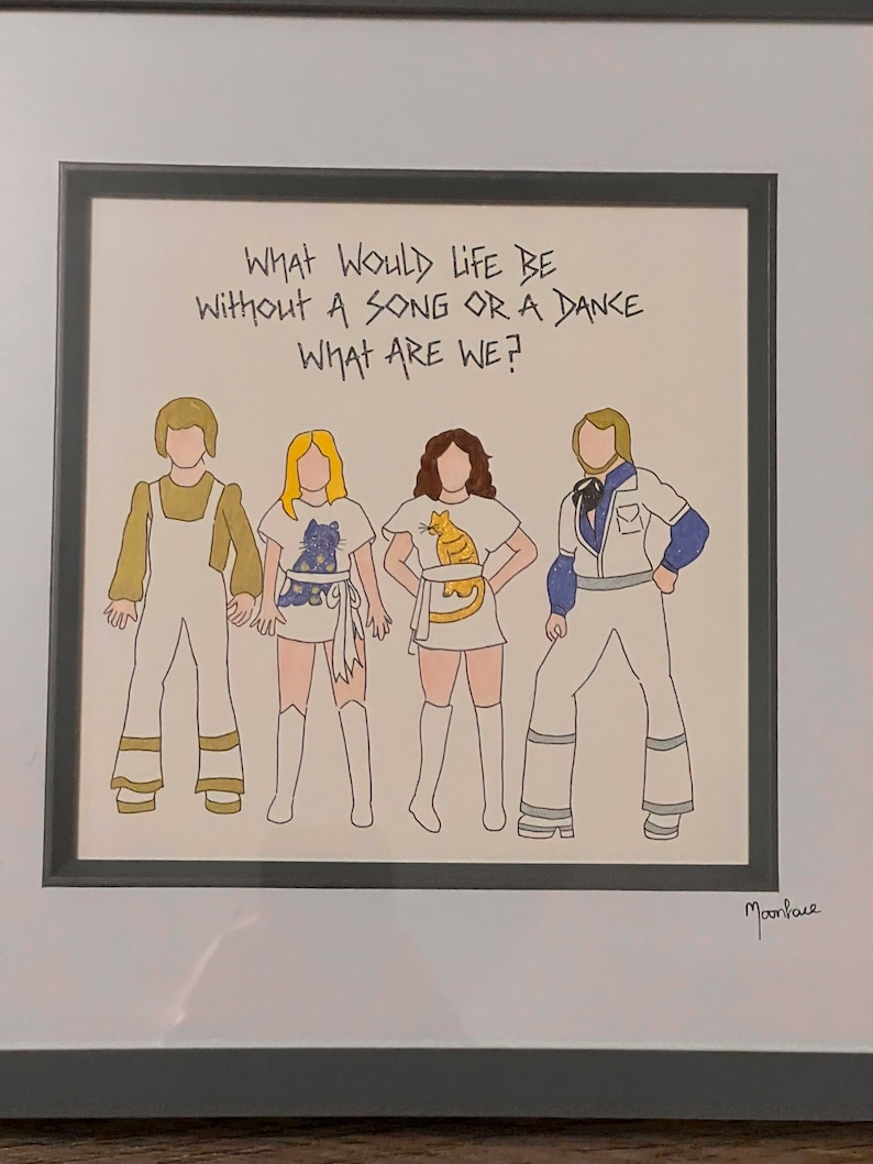 ABBA Hand Drawn With Handwritten Lyrics From ‘thank You for the Music ...