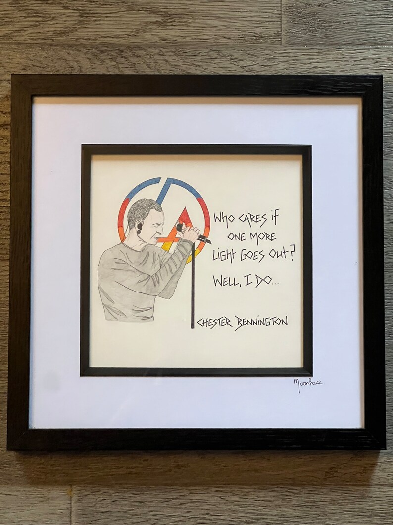 Chester Hand Drawn Original Framed Artwork With Lyrics From ‘one More ...
