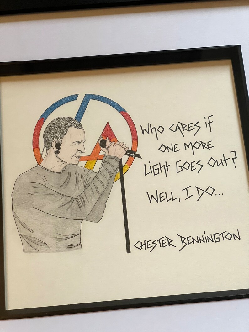 Chester Hand Drawn Original Framed Artwork With Lyrics From ‘one More ...