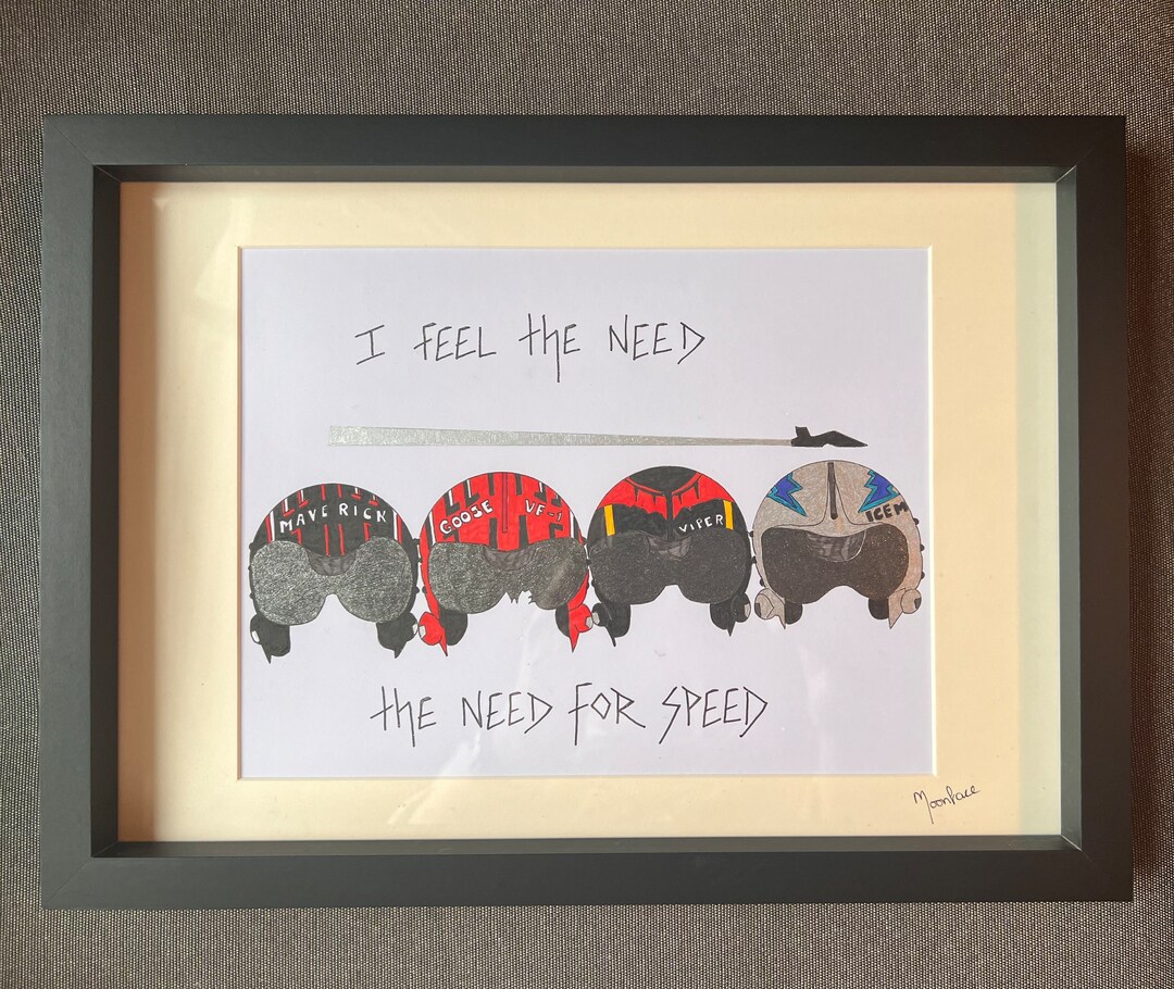 Top Gun Inspired Hand Drawn Artwork With Handwritten Quote From the ...