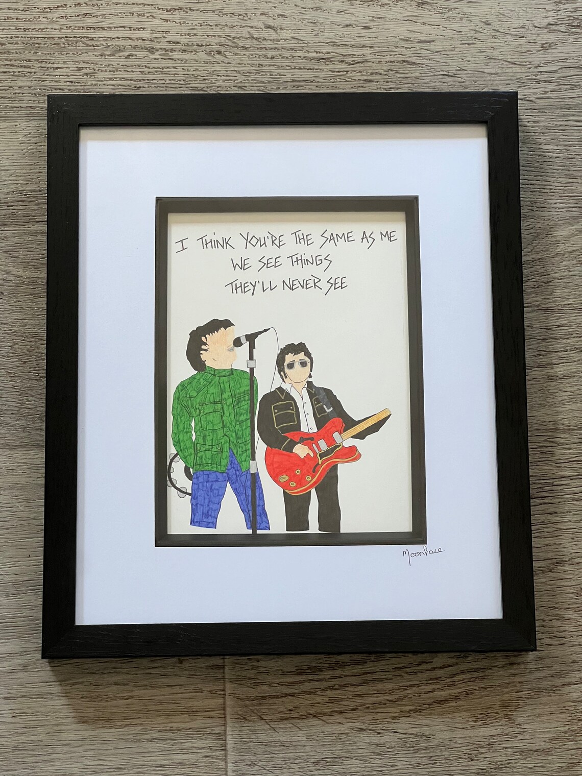Oasis Live Forever Hand Drawn Original Framed Artwork - Etsy