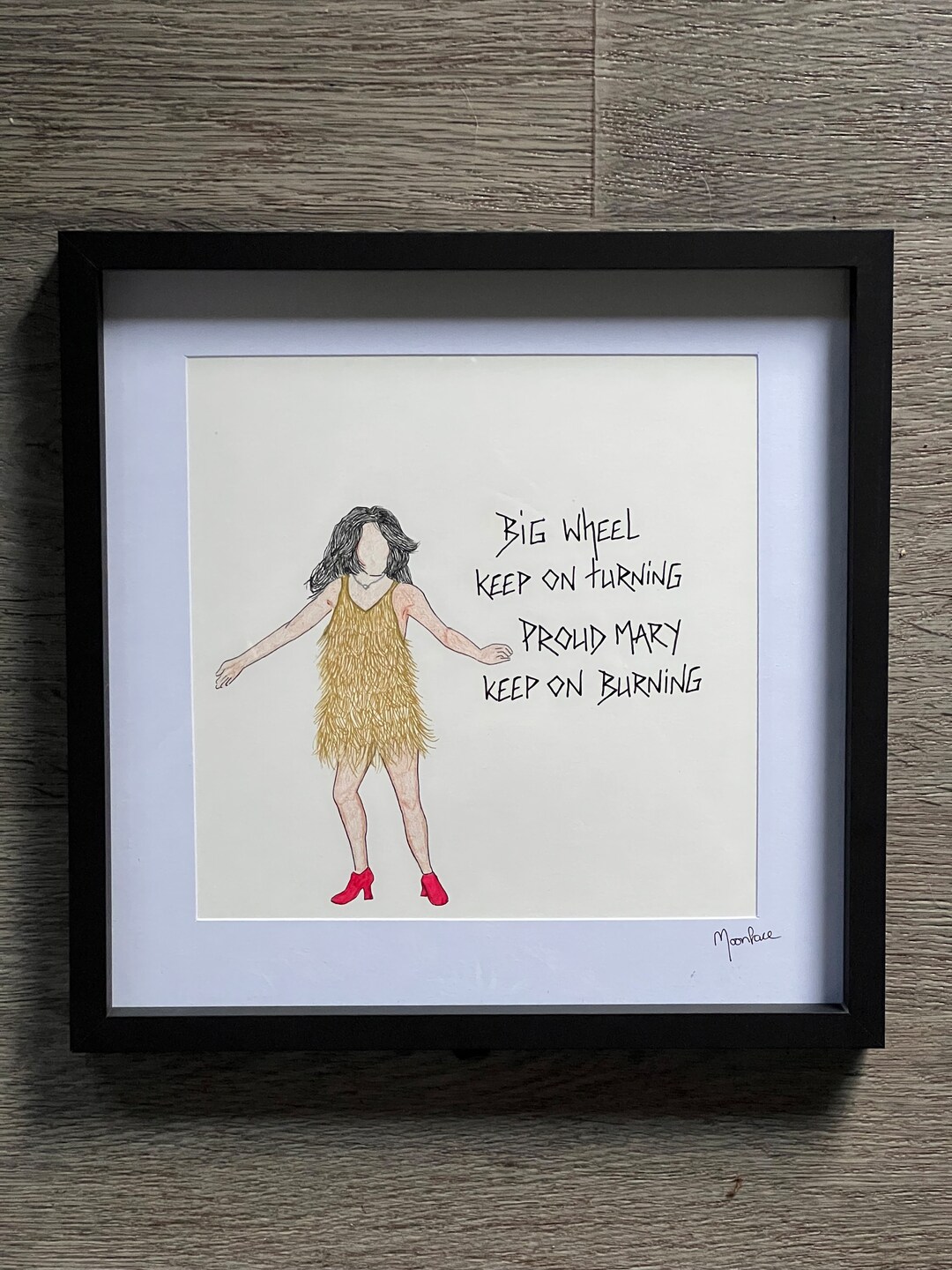 Framed Tina Turner Hand Drawn Original Artwork With - Etsy UK