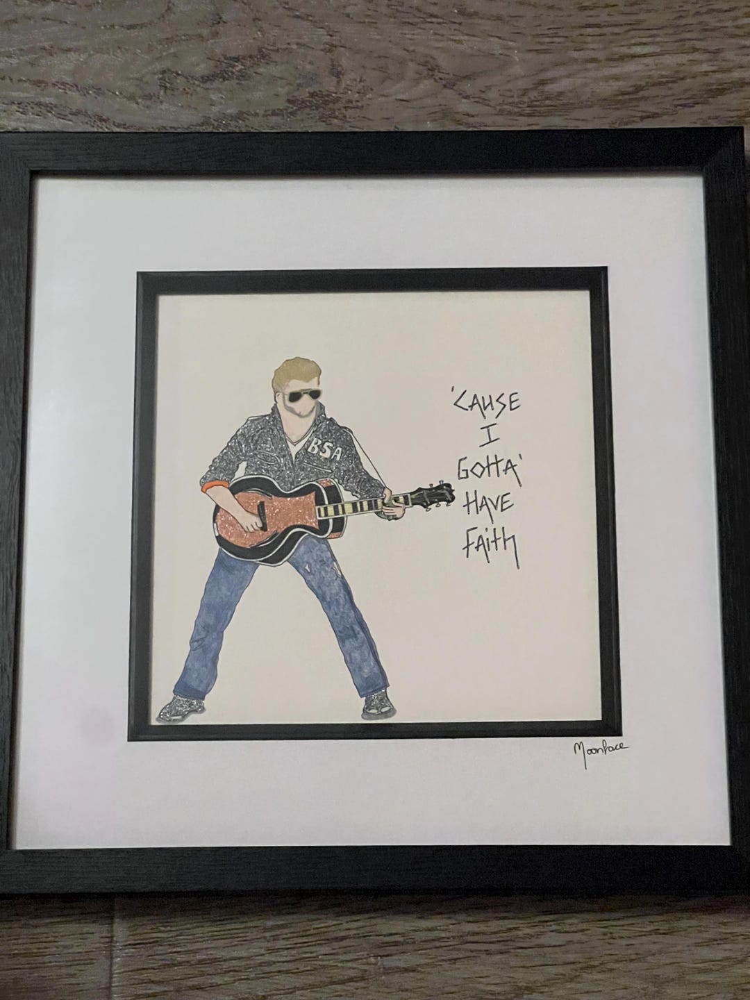 George Michael Hand Drawn Original Framed Artwork With Handwritten ...