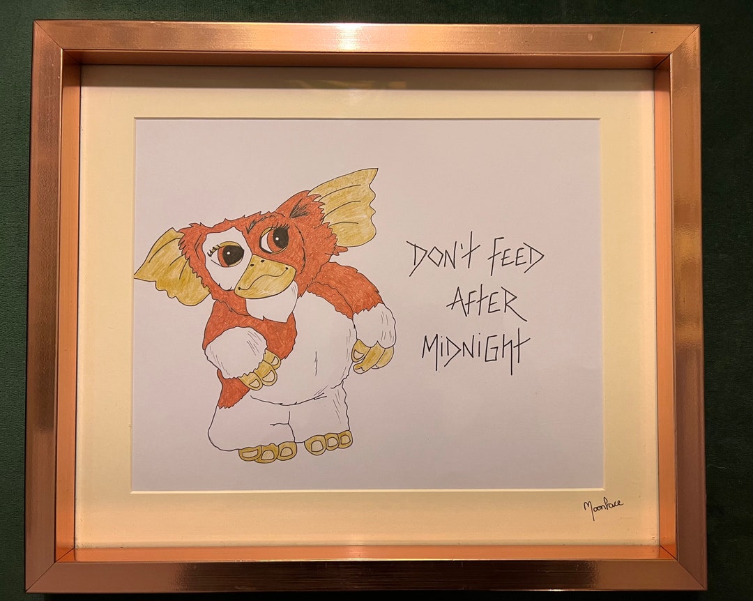Gizmo Hand Drawn With dont Feed After Midnight Handwritten - Etsy
