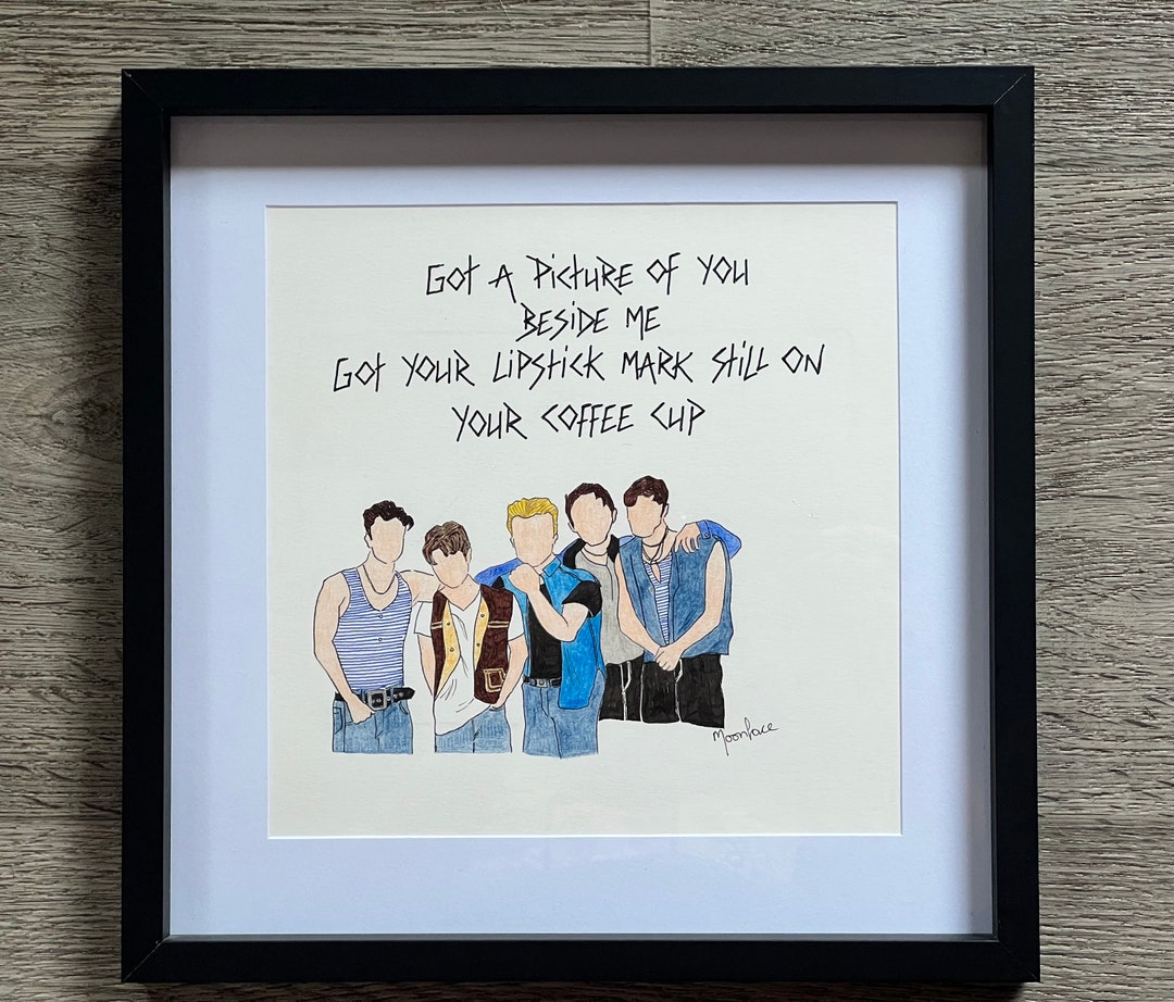 Take That 90s Hand Drawn Framed Artwork With Handwritten - Etsy