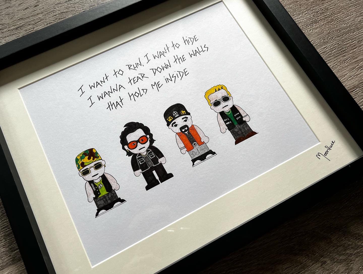 U2 Hand Drawn Original Framed Artwork With Lyrics to Streets - Etsy