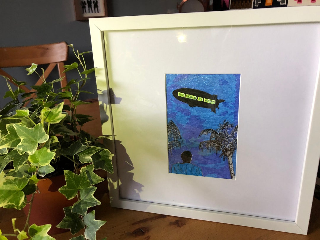 Scarface ‘the World is Yours’ Hand Drawn Original Framed Artwork - Etsy