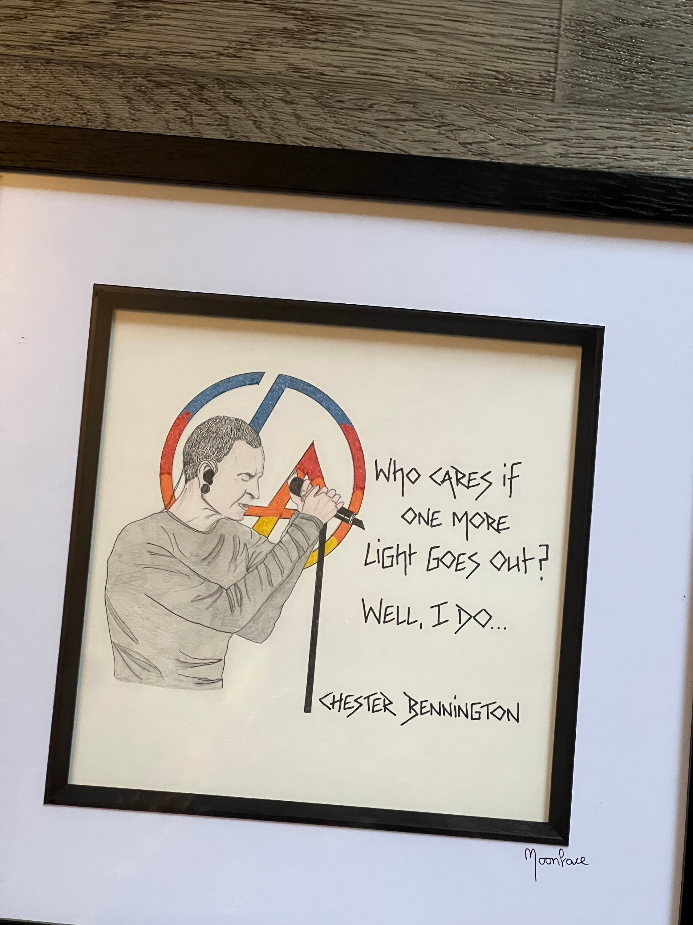 Chester Hand Drawn Original Framed Artwork With Lyrics From ‘one More ...