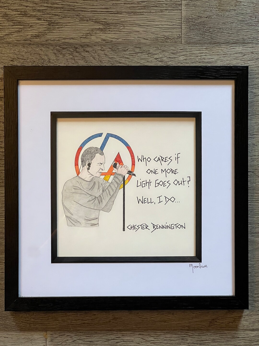 Chester Hand Drawn Original Framed Artwork With Lyrics From ‘one More ...