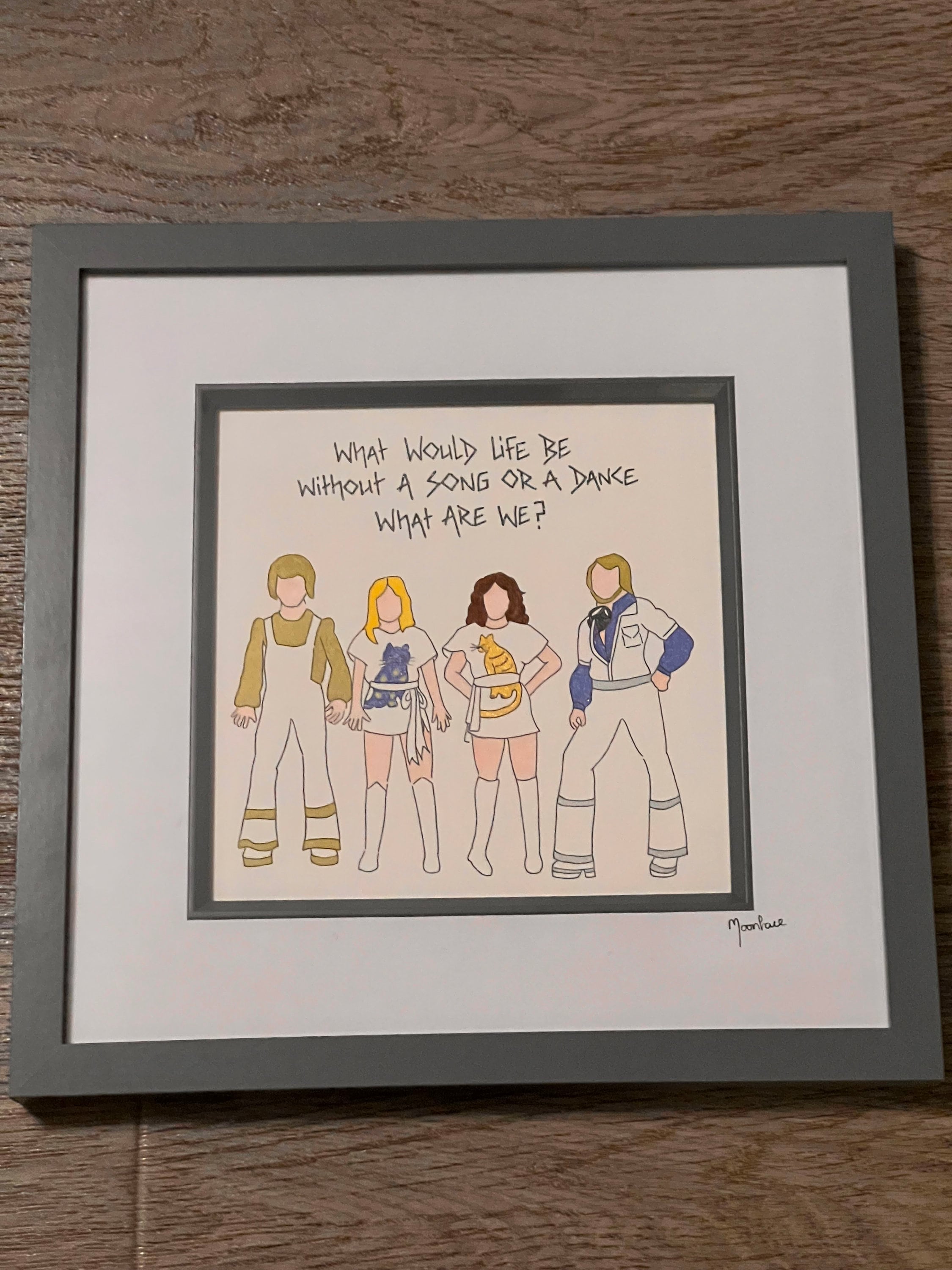ABBA Hand Drawn With Handwritten Lyrics From ‘thank You for the Music ...