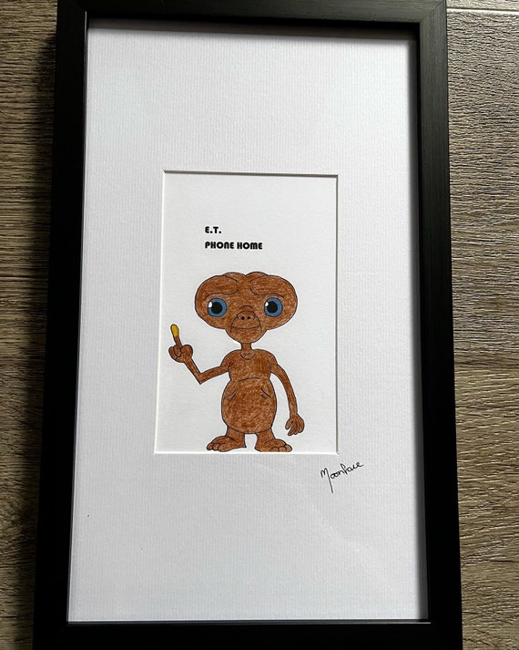 E.T. the Extra Terrestrial Hand Drawn Original Framed Artwork - Etsy