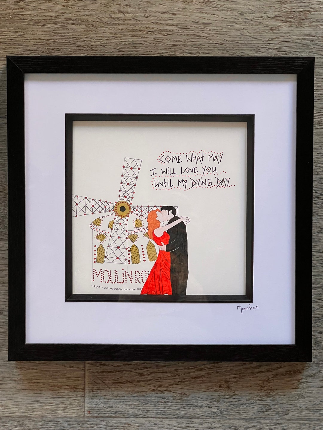 Moulin Rouge (film) Hand Drawn Artwork With Handwritten Lyrics From the ...