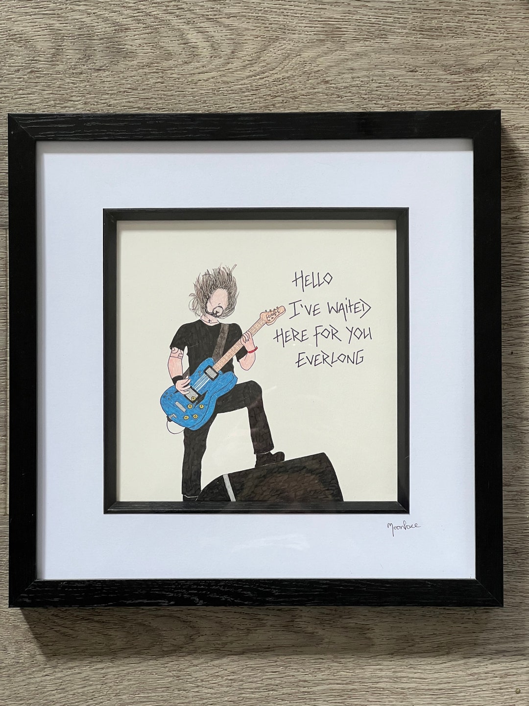 Dave Grohl Foo Fighters Hand Drawn Original Framed Artwork With Lyrics ...