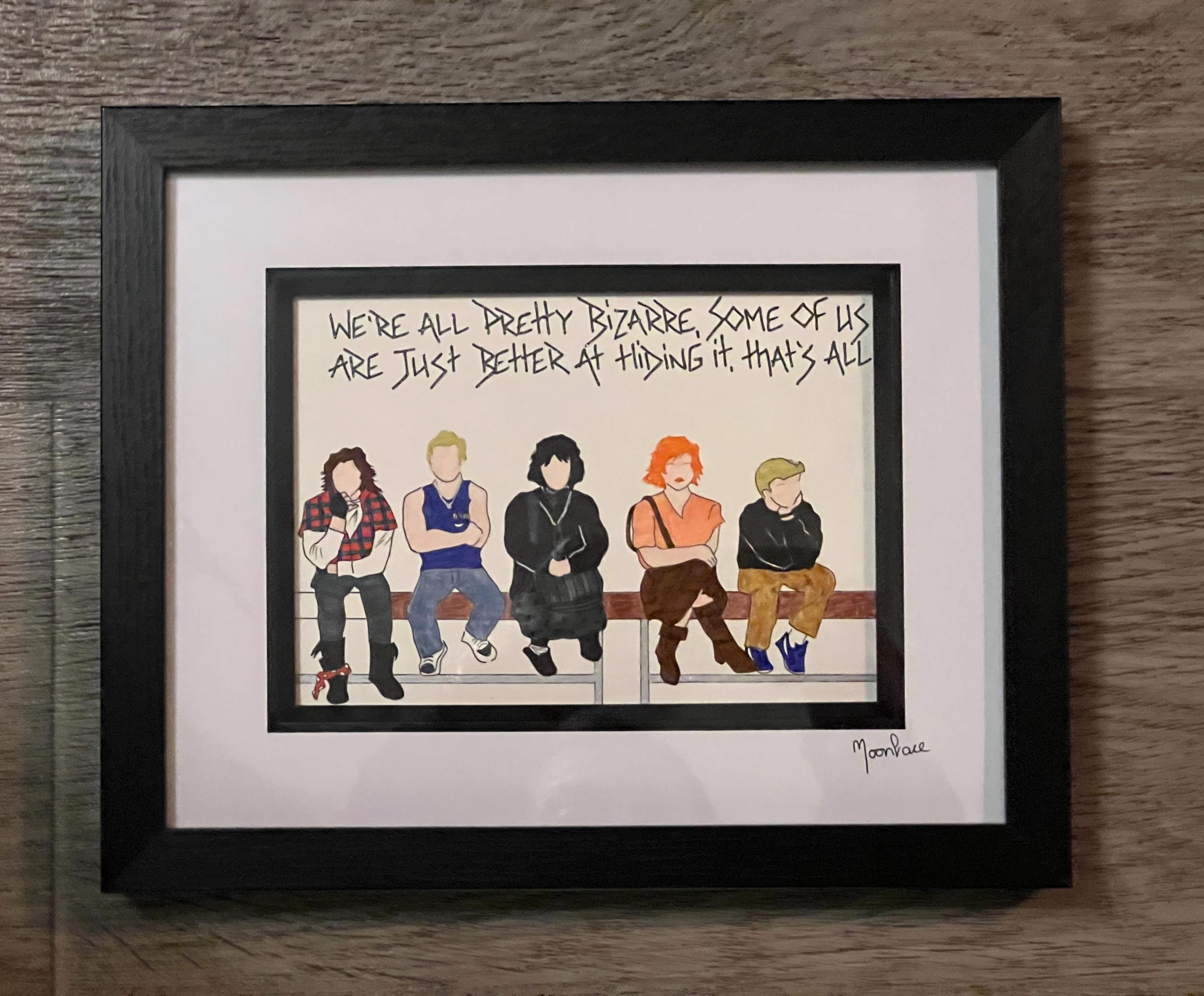 The Breakfast Club Hand Drawn Original Artwork With Famous Quote From ...