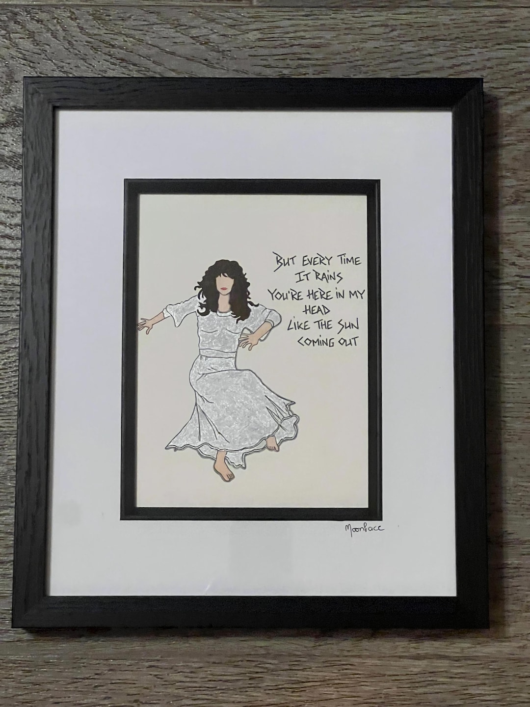 Kate Bush Hand Drawn Original Framed Artwork With Song Lyrics From ...