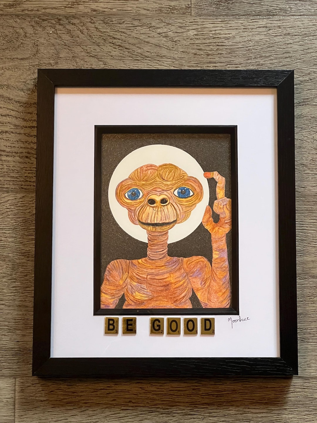 ET the Extra Terrestrial Hand Drawn Original Framed Artwork With ‘be ...