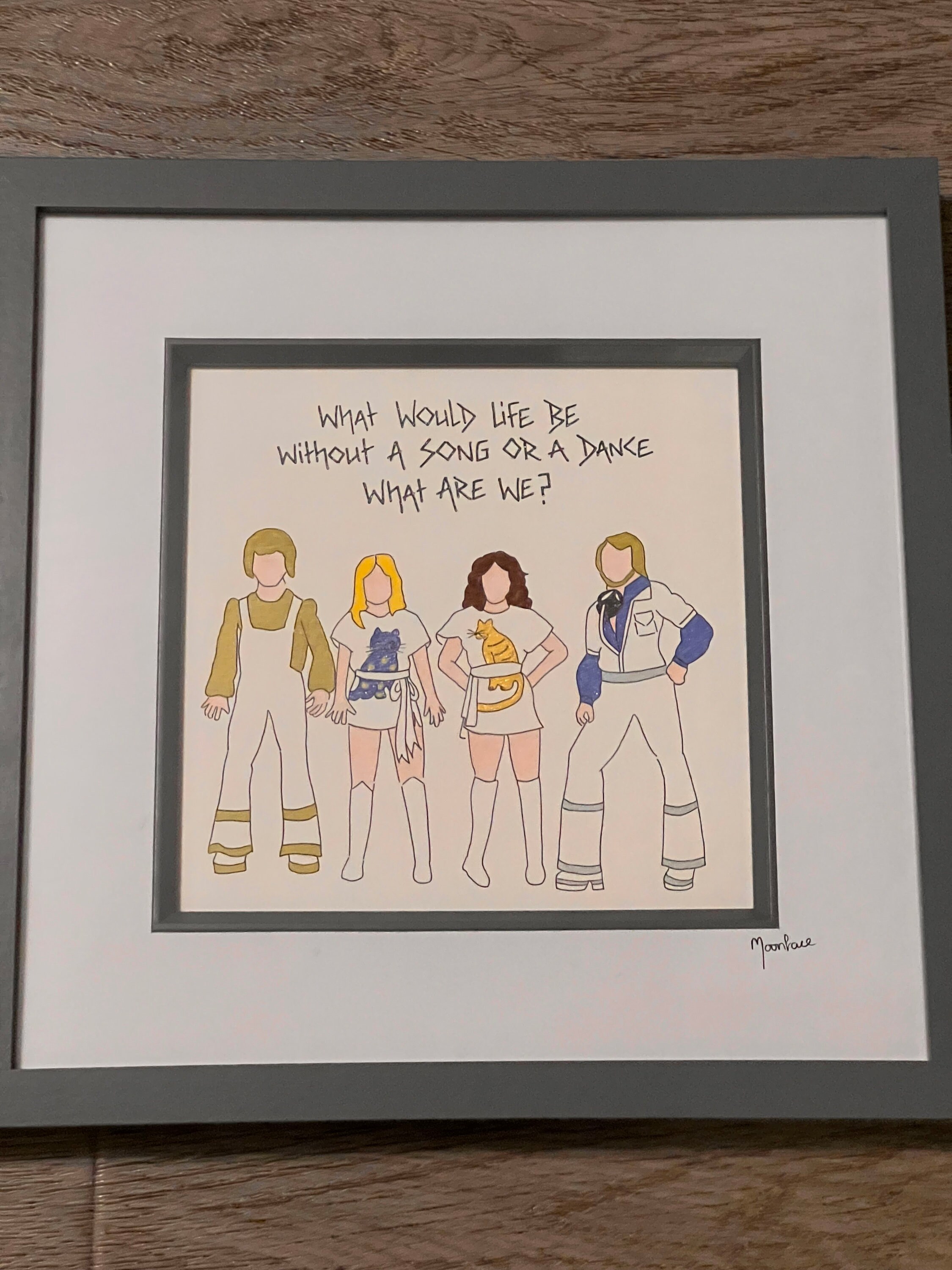 ABBA Hand Drawn With Handwritten Lyrics From ‘thank You for the Music ...