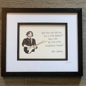 Eric Clapton Hand Drawn Original Artwork With Handwritten Lyrics From ...