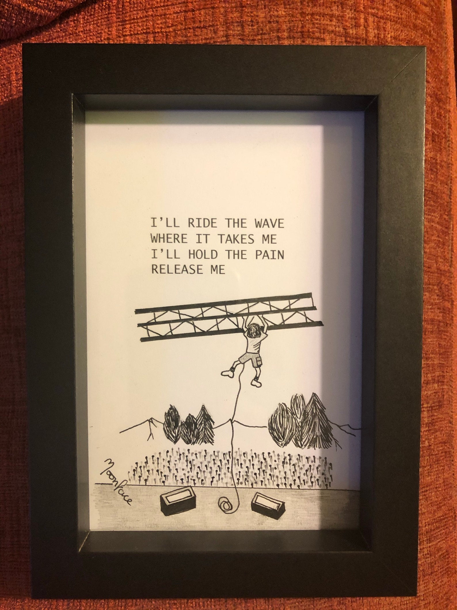 Pearl Jam Hand Drawn Original Framed Artwork of Eddie Vedder - Etsy