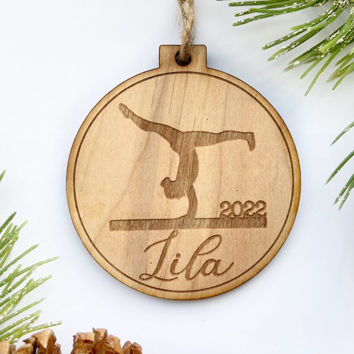 GYMNAST Personalized Engraved Wood Christmas Ornament - Etsy