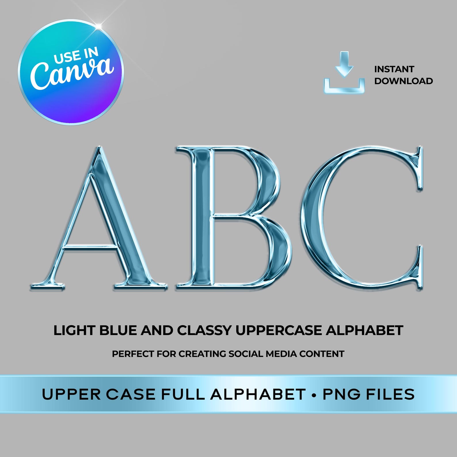 Light Blue Chrome Letters, Light Blue Clipart, Light Blue Uppercase ...