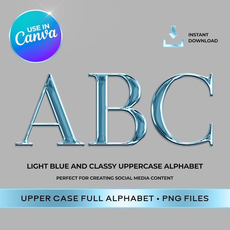 Light Blue Chrome Letters, Light Blue Clipart, Light Blue Uppercase ...