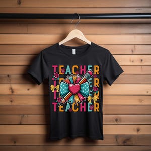 2 SVG Teacher Valentine Shirt Design, Teacher Valentine Coquette PNG ...
