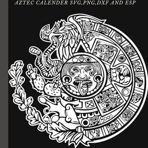 Calendario azteca Calendario maya intrincado SVG, PNG, Eps, DXF ...