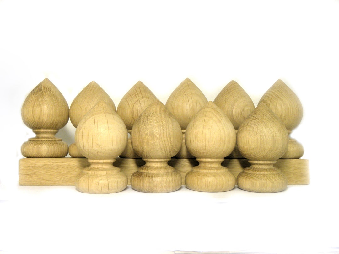 10 Item End Caps, Wood Finials Curtain Rod 30 Mm End Caps Wooden Window ...