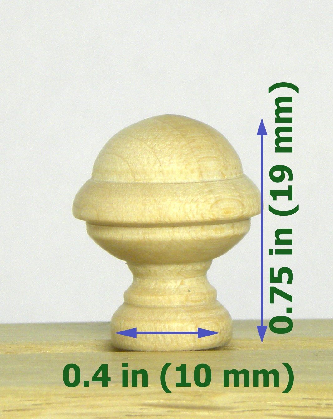 Wood Finials 3 Item Dollhouse 1/12 or 1:6 Very Small Craft Wooden ...