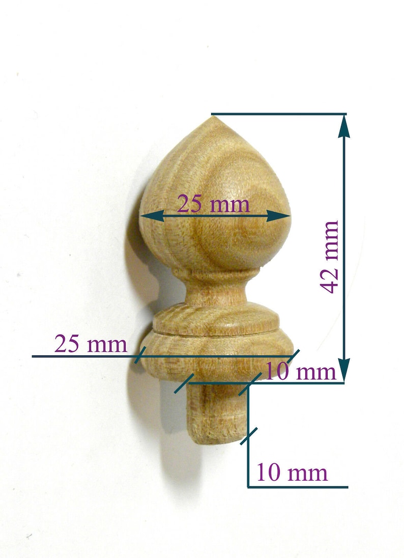 Finials 3 Item, Wood Finial Post, Craft Wooden Furniture Cap Newel ...