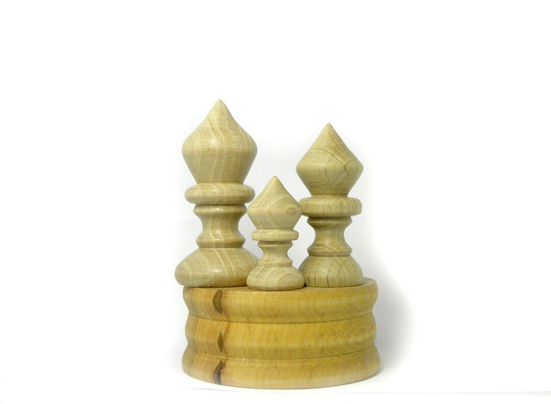 Finials 3 Item, Wood Finial Post, Smalcraft Wooden Furniture Cap Newel ...