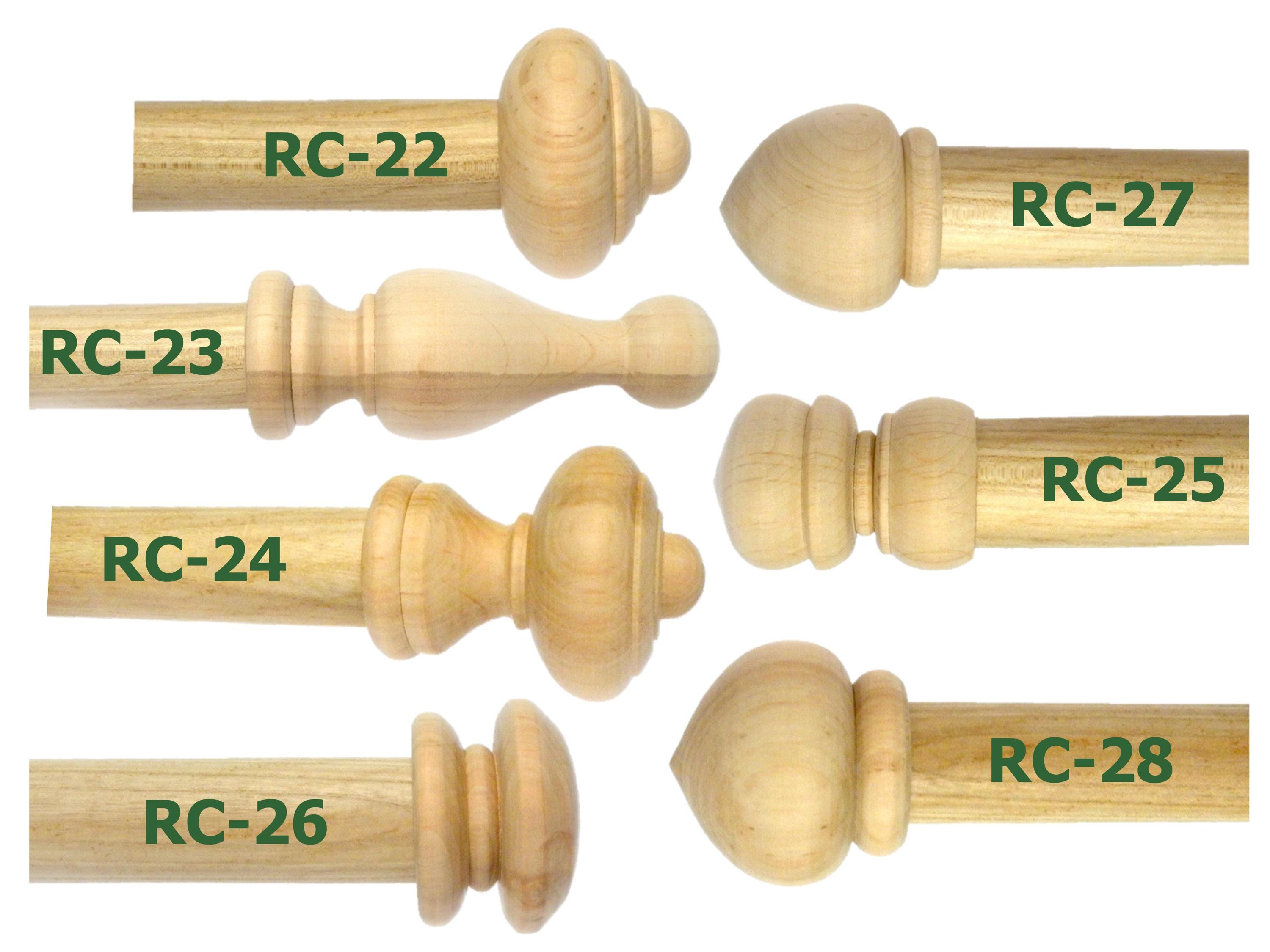 Curtain Rod Caps, Curtain Accessories, Pole Wood Caps, End Caps Wood ...