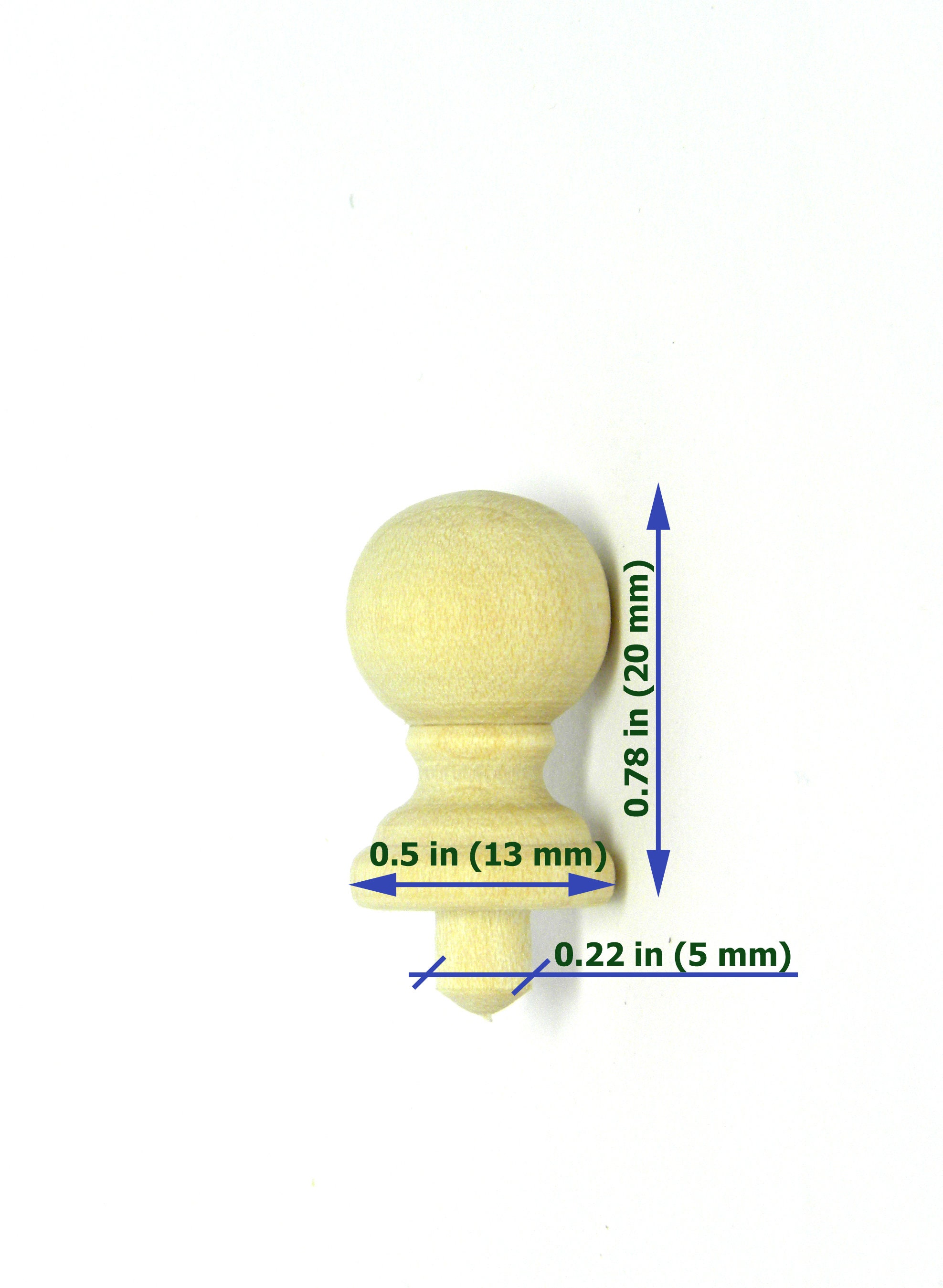 1:6 Wood Finials Dollhouse 3 Item Very Small Craft Wooden Furniture ...