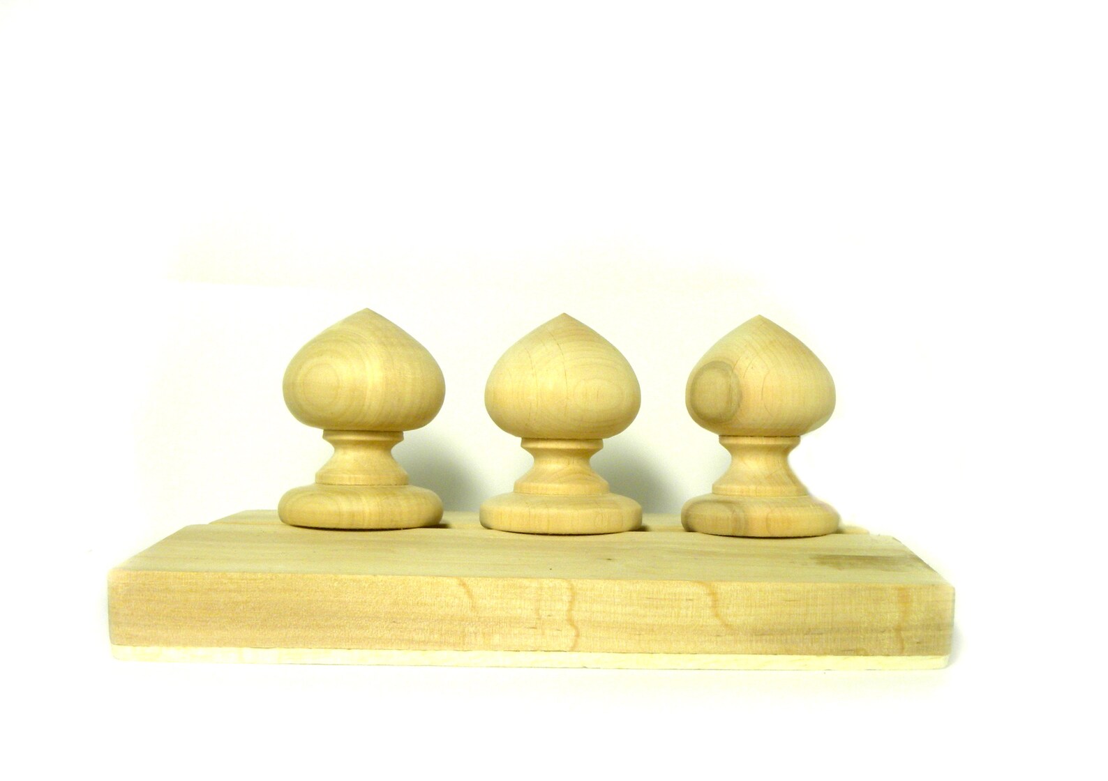 Finials 3 Item, Wood Finial Post, Craft Wooden Furniture Cap Newel ...