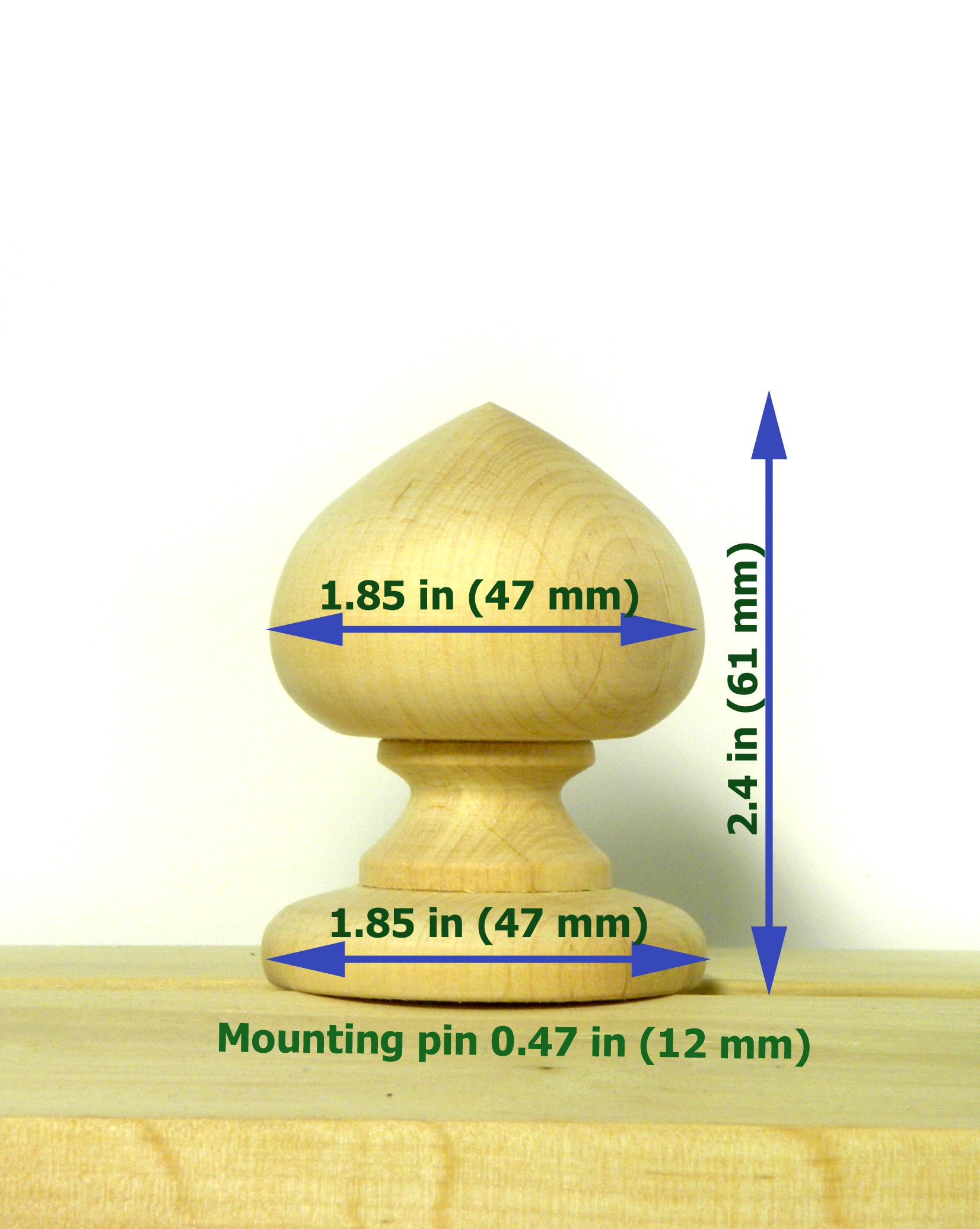 Finials 3 Item, Wood Finial Post, Craft Wooden Furniture Cap Newel ...