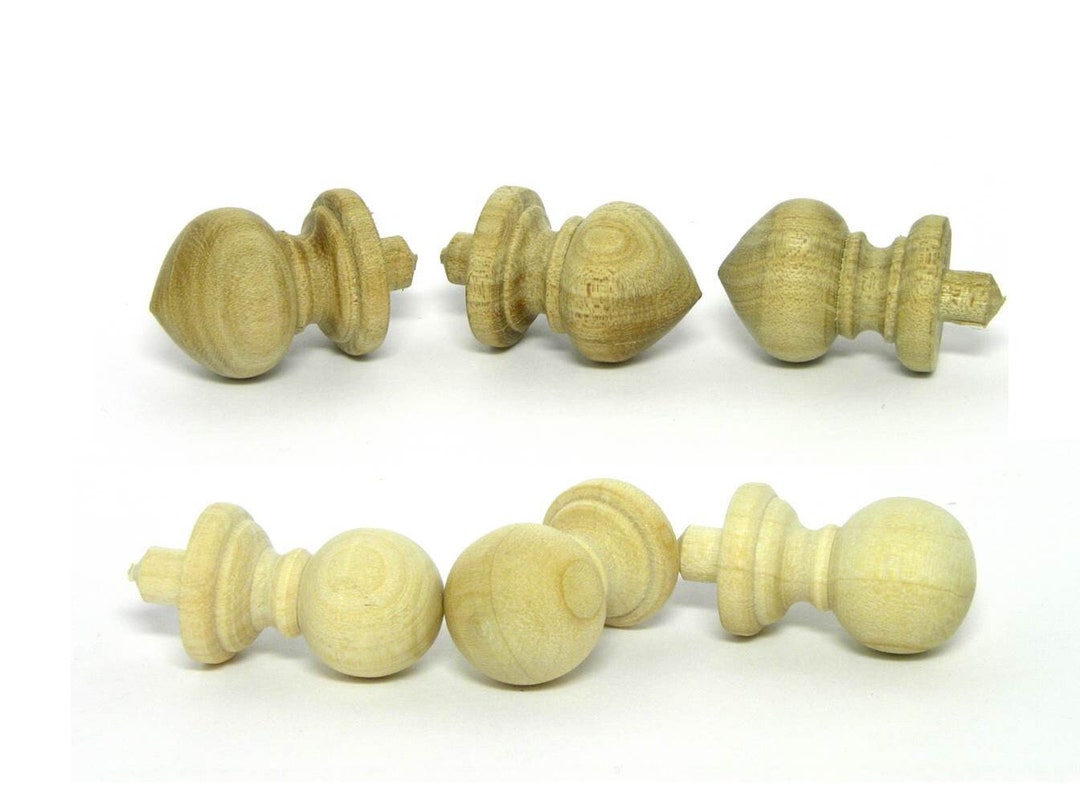 1:6 Wood Finials Dollhouse 3 Item Very Small Craft Wooden Furniture ...
