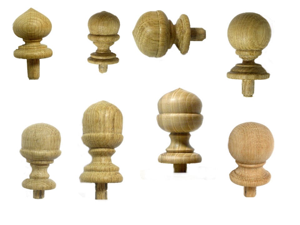 3 Item Wood Finials Post, Cap Newel, Stairs Finials, Post, Restoration ...